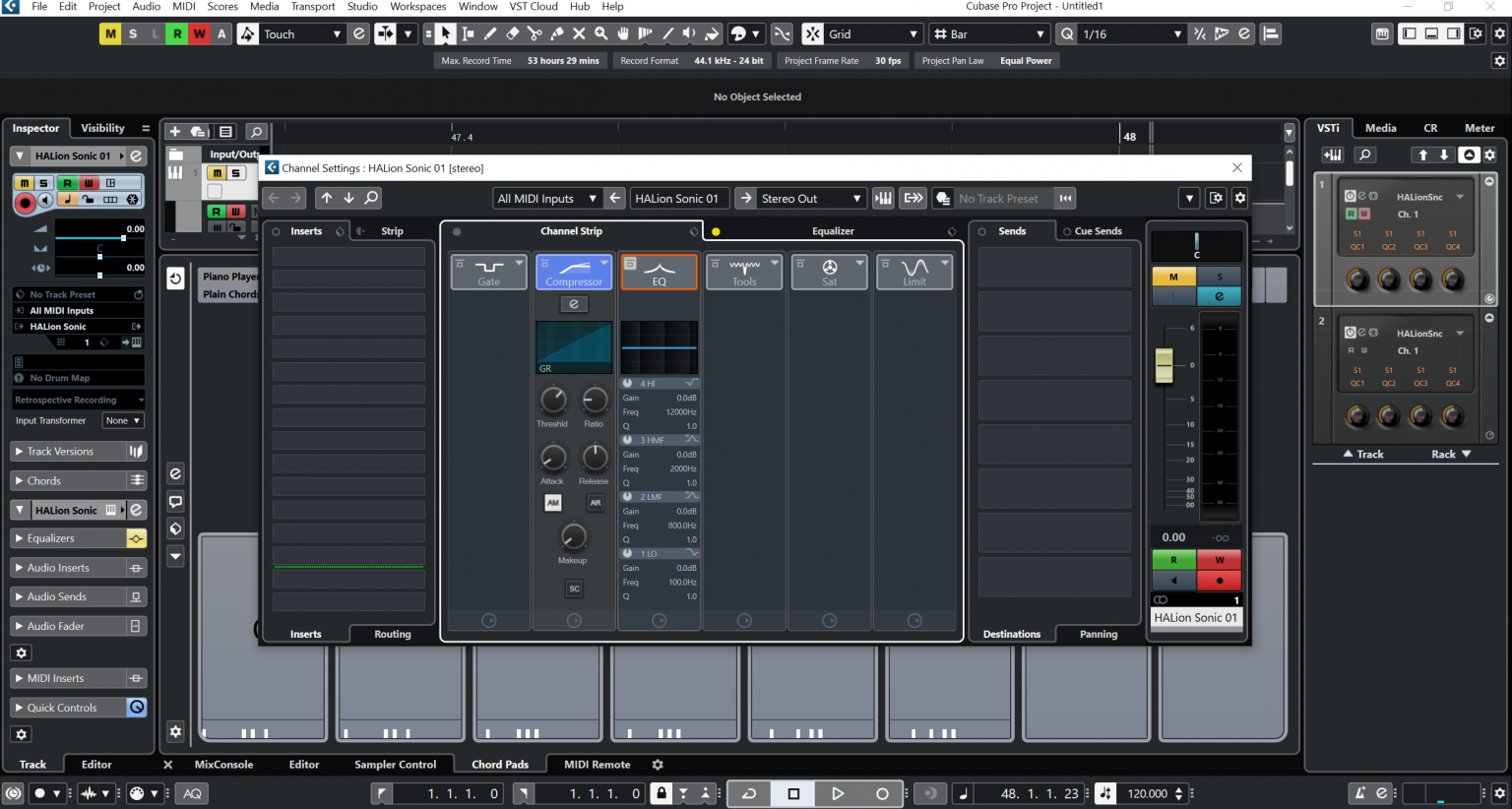Using EQ, compression, and reverb in the mix In Cubase 12